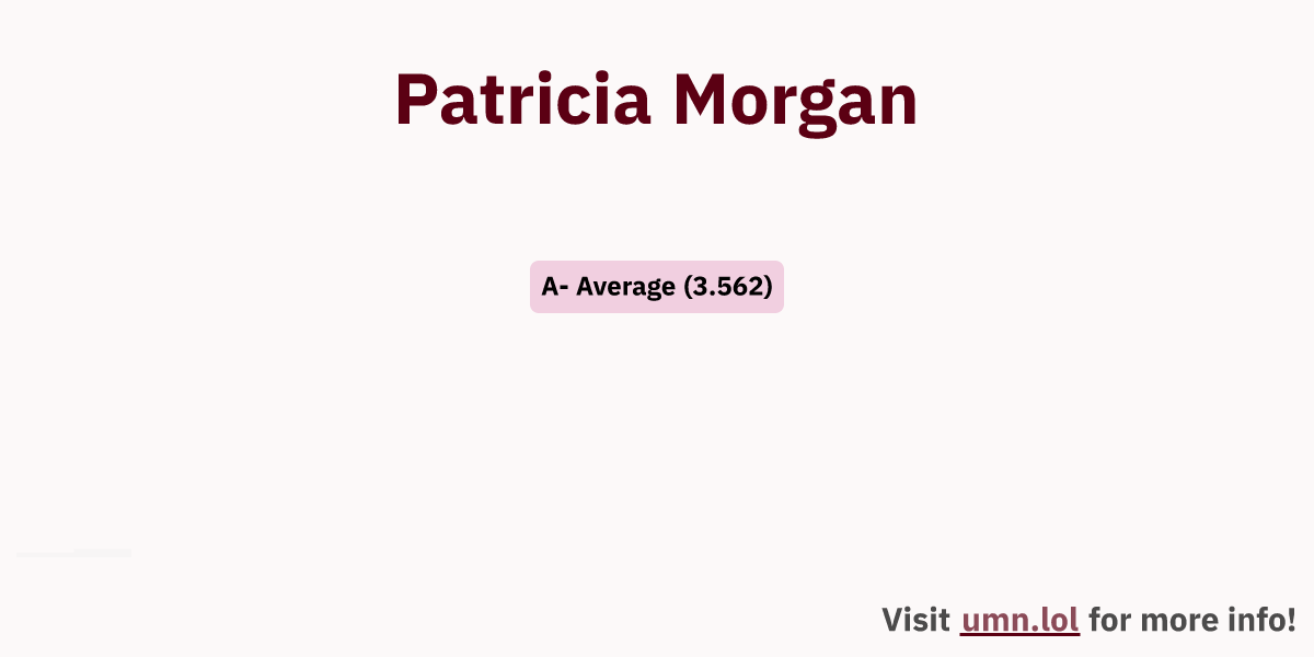 Patricia Morgan | GopherGrades